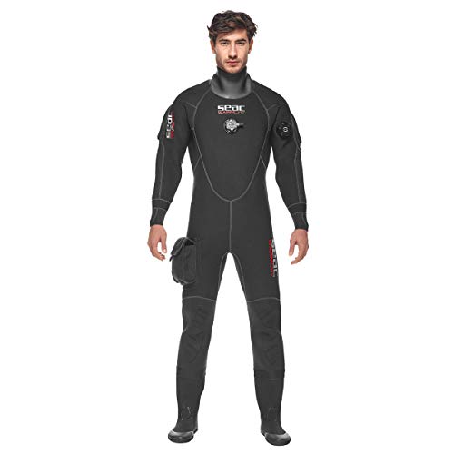 SEAC Men's Warmdry 4mm Neoprene Dry Suit, Black, X-Large Plus (0060001009121A)