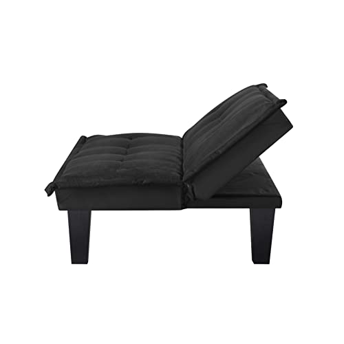 Penifun Sofa Bed, Sleeper Futon, Memory Foam Couch Convertible Loveseat for Compact Living Spaces Offices Apartments Dorm Bonus Room, Black