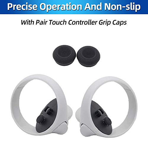 Touch Controller Grip Cover for Oculus Quest 2, Zamia Anti-Throw Hand Grips Case&Knuckle Strap&Adjustable Wrist Strap VR Thumbstick Cap Kit(Black)