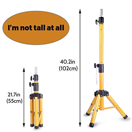 Smilco Wig Stand Tripod Mannequin Head Stand, Adjustable Heavy Duty Wig Head Stand for Cosmetology Hairdressing Training