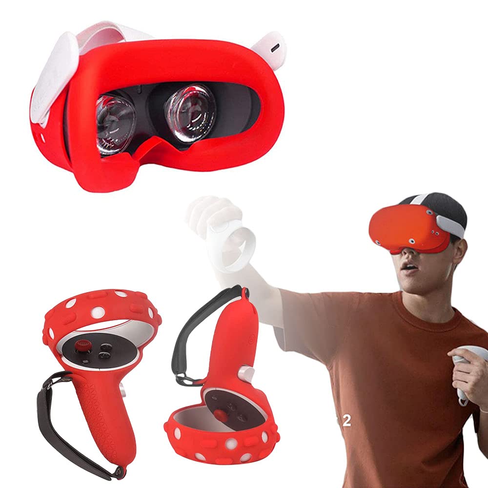 Touch Controller Grip Cover, VR Accessories, Pad Set for Oculus Quest 2, Silicone Sweatproof Controller Cover