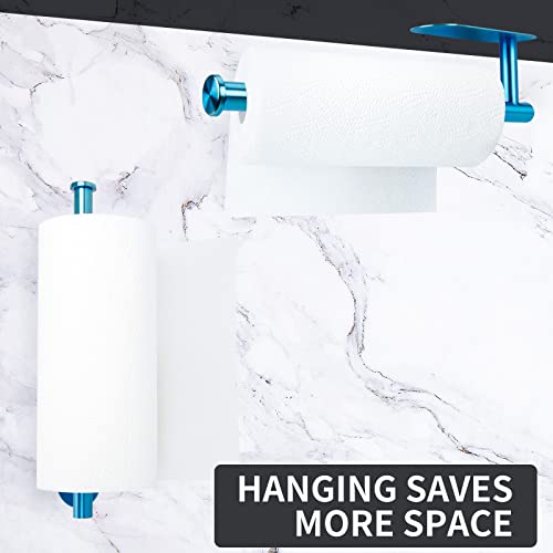 Snailhouse Under Cabinet Paper Towel Holder, Stainless Steel Kitchen Wall Mount Self Adhesive Hanging Paper Towel Holder Under Cabinet Counter, Blue