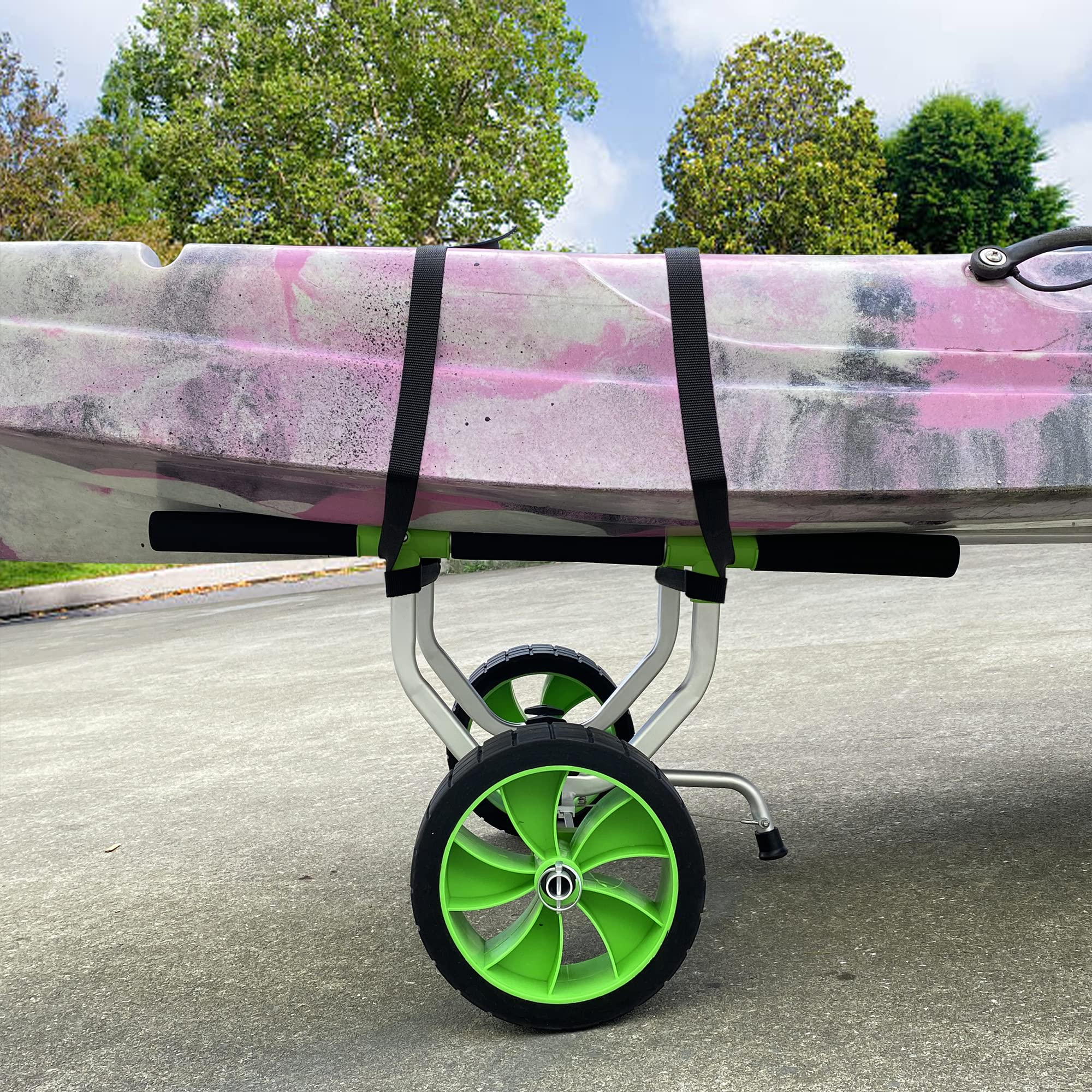 TOURFUN Kayak Cart, Paddle Board Cart Kayak Trolley Heavy Duty Canoe Dolly SUP Carrier with Airless Tires