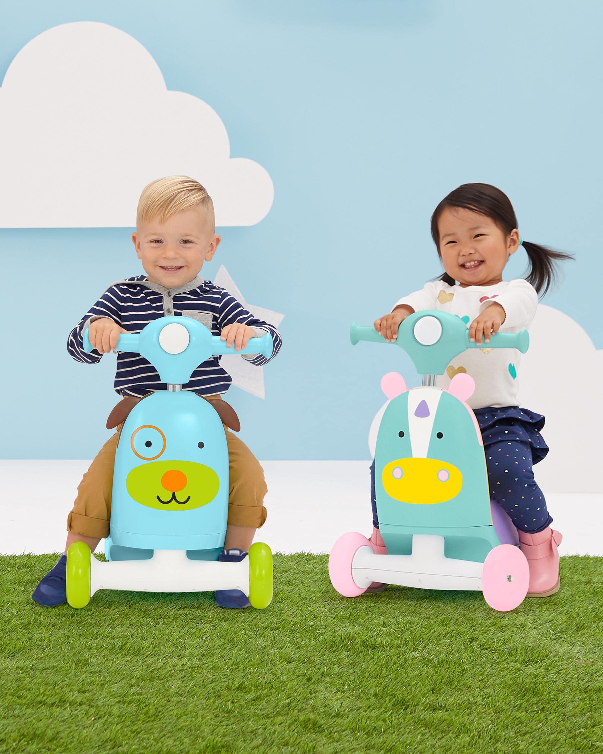 Skip Hop 3-in-1 Baby Activity Push Walker to Toddler Scooter, Zoo Dog