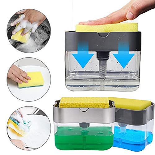 Soap Pump Dispenser Soap Dispenser Pump with Sponge Manual Press Liquid Dispenser Container Manual Press Soap Organizer Kitchen Tools Bottles Dispenser (Color : Brass)