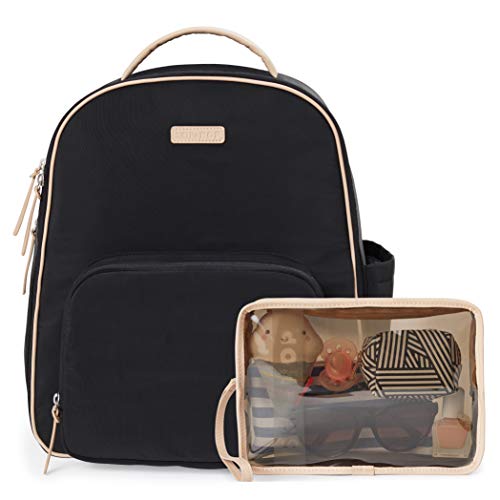 Skip Hop Diaper Bag Backpack: Clarion Clear Organization with See-Through Packing Pouch, Changing Pad and Stroller Attachment, Black