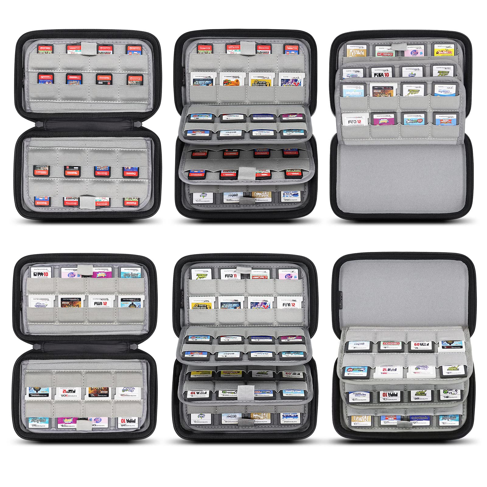 sisma DS 3DS Switch Game Case Compatible with Nintendo Cartridges Fits 40 Switch & 32 DS Games, Game Card Holders Storage Case