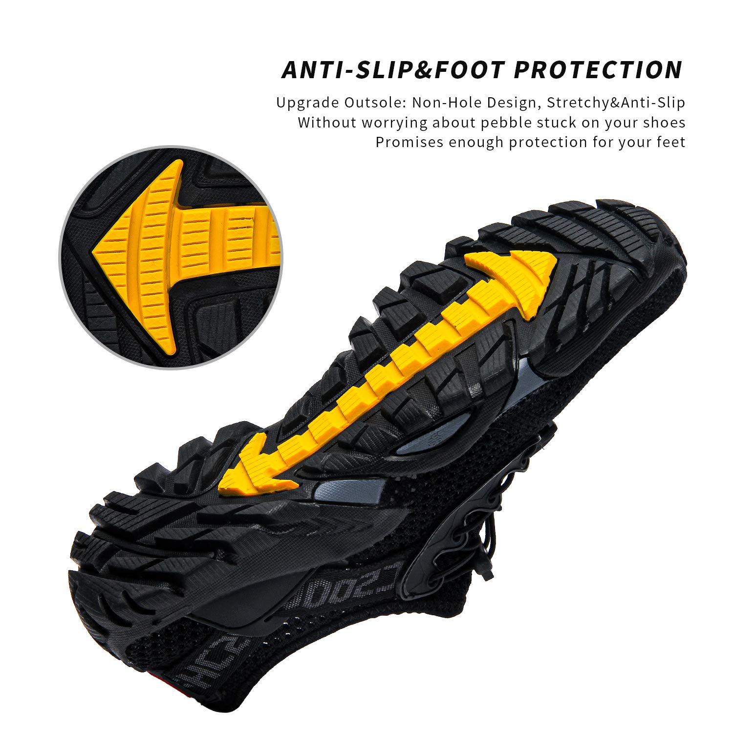 SOBASO Men Water Shoes Women Water Hiking Swim Beach Quick Drying Shoes for Sailing Kayaking Surfing All Black