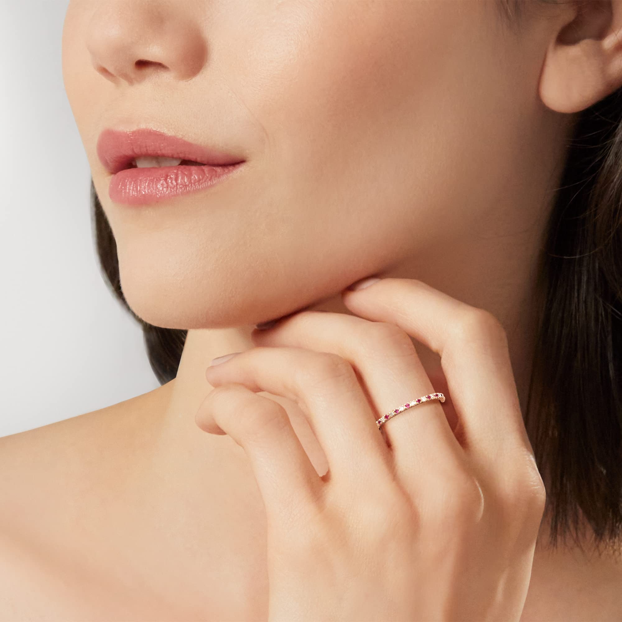 RS Pure by Ross-Simons Gemstone and .13 ct. t.w. Diamond Eternity Band Ring in 14kt Yellow Gold