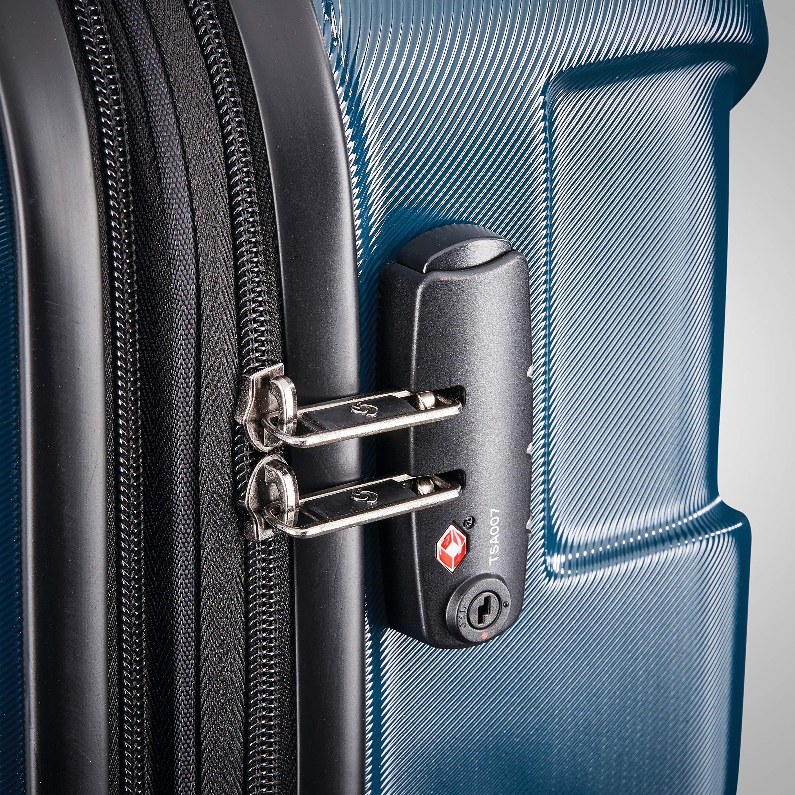 Samsonite Centric Hardside Expandable Luggage with Spinner Wheels, Teal, Checked-Large 28-Inch