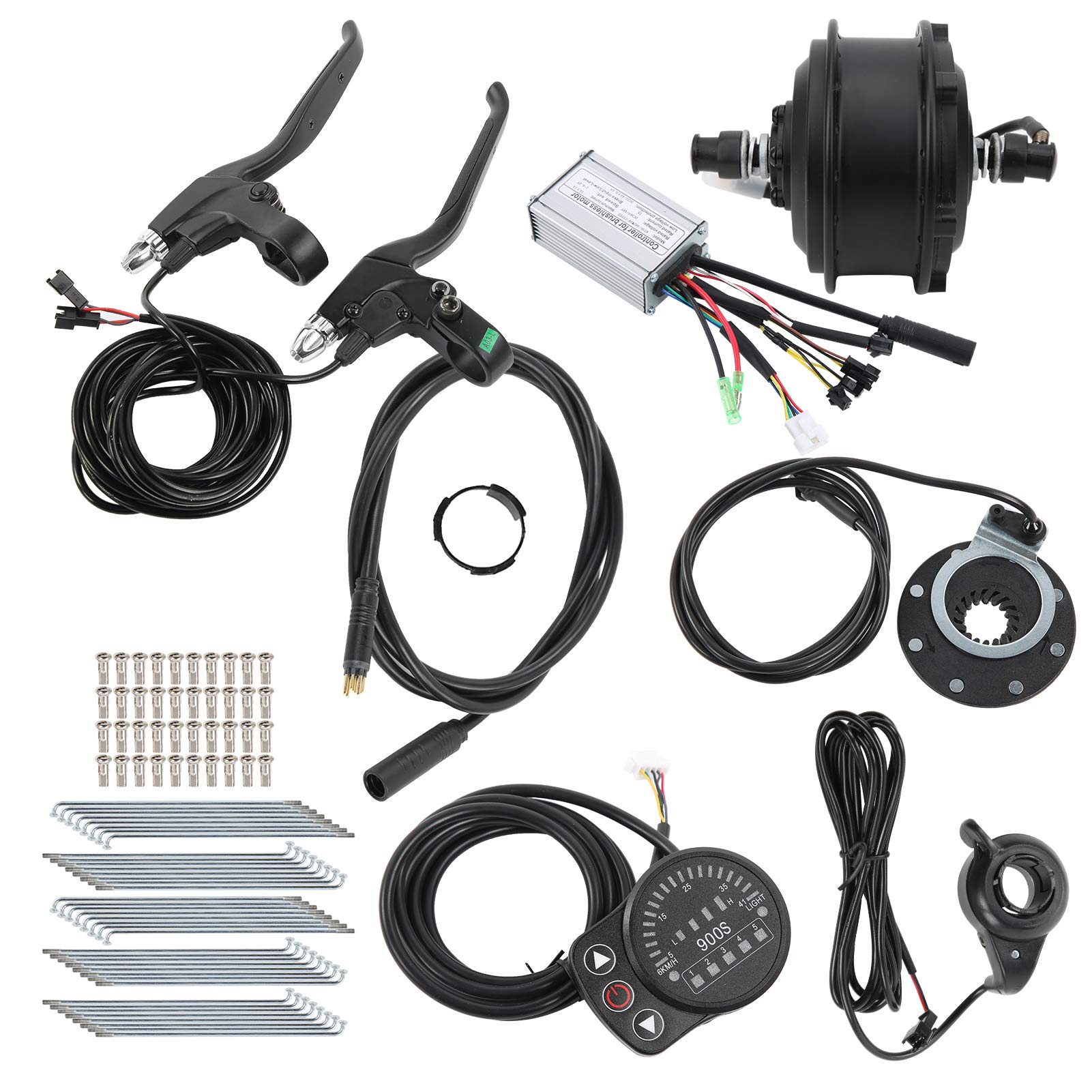 VGEBY 36V 250W EBike Conversion Kit, Electric Bicycle Conversion Parts with Controller Bike Meter Thumb Hub Motor Compatible with 20in Bike Wheel(Front Drive) Riding