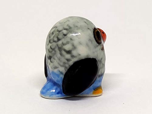 SSJSHOP Owl Micro Tiny Dollhouse Figurines Hand Painted Ceramic Animals Collectible Gift Home Garden Decor (Owl Grey)