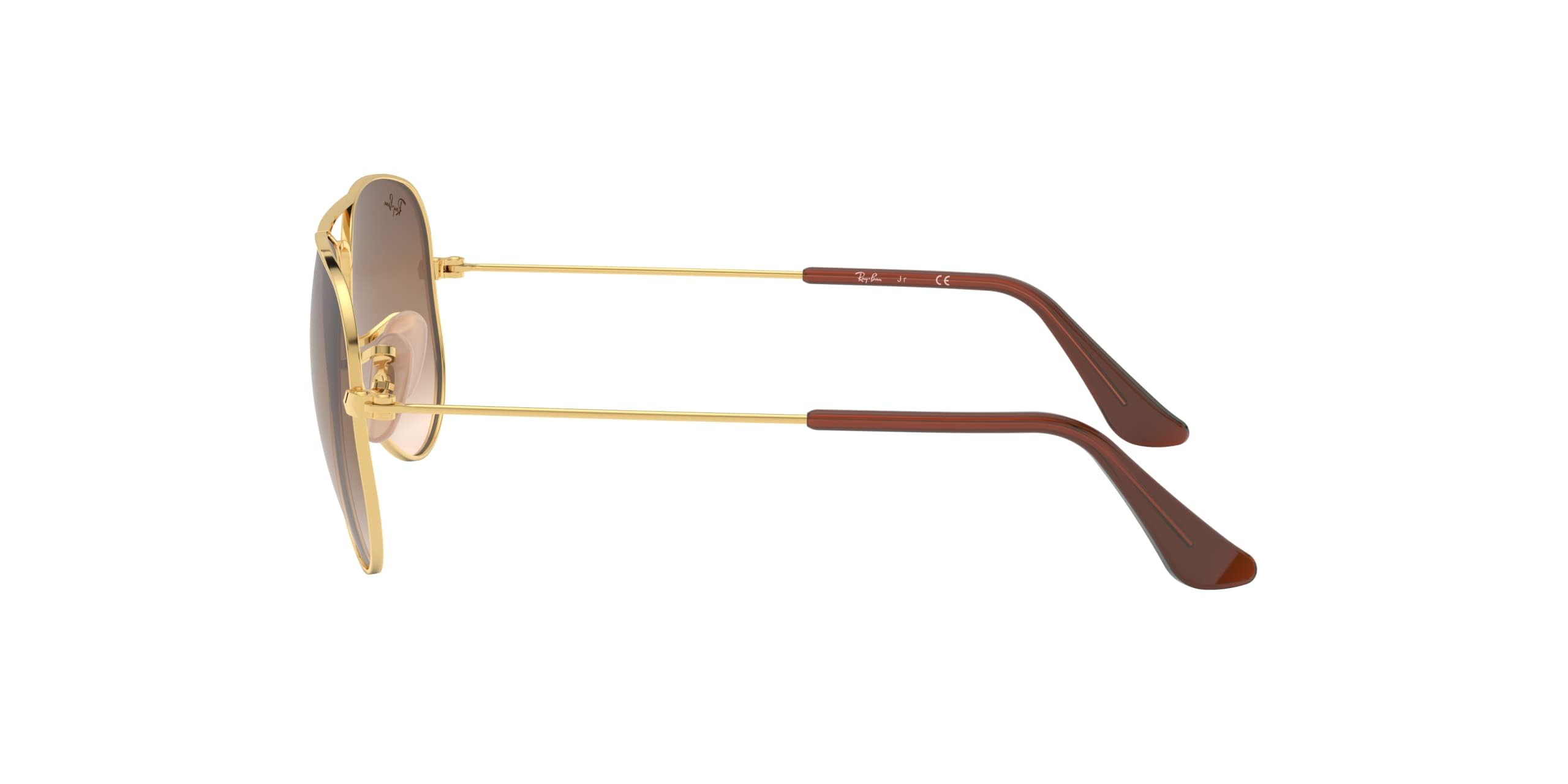 Ray-Ban Junior Kids' RJ9506S Metal Aviator Sunglasses, Arista/Brown Gradient Dark Brown, 52 mm