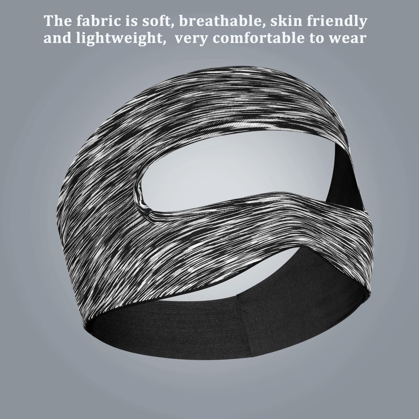 VR Sweat Band for Oculus Quest 2 Face Mask Sweat Guard for VR Workouts Supernatural VR Face Cover for Women Men Breathable Machine Washable (Black/Black and White, 2pcs)