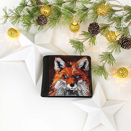 ZIZ Wallet made of Leather with Personalized print Card and Money Holder Gift Idea Unisex Accessory (Fox)