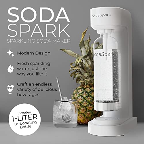 Soda Maker with BPA Free Bottle - CO2 Powered One Touch Fizz Control - Fresh Sparkling Water Maker - Homemade Sparkle Seltzer Soda Streaming Machine, Carbonated Water Machine [C02 NOT INCLUDED]