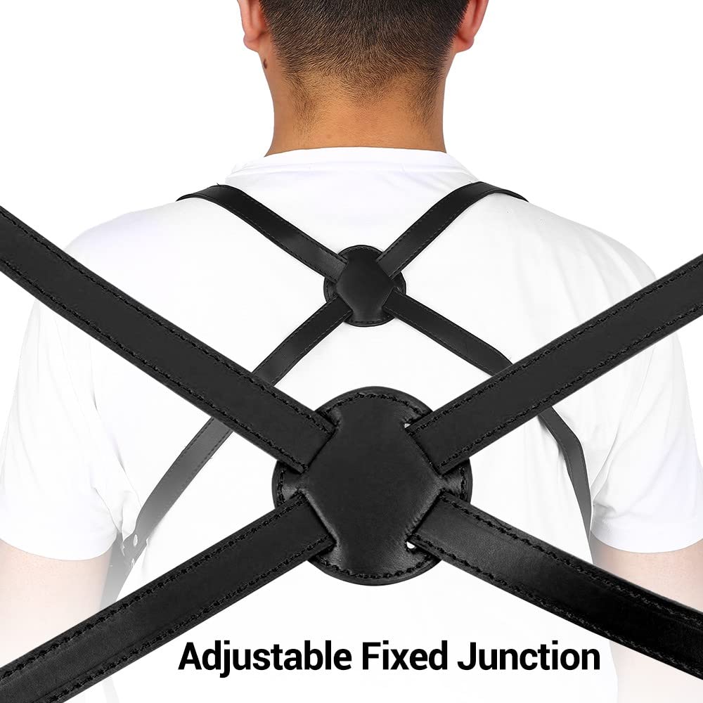 Shoulder Holster, Vertical Shoulder Holster with Magazine Holder PU Leather Adjustable Concealed Carry Shoulder Holster for Right Hand Black