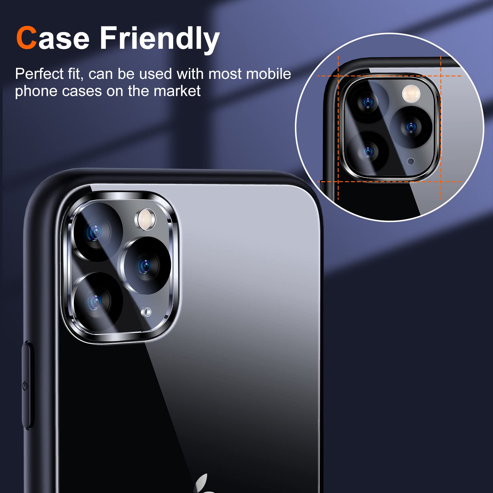 UniqueMe Camera Lens Protector compatible with iPhone 11 Pro/iPhone 11 Pro Max Tempered Glass,[Not for iPhone 11] Easy Install 9H Hardness HD Clear [ 2 Pack]