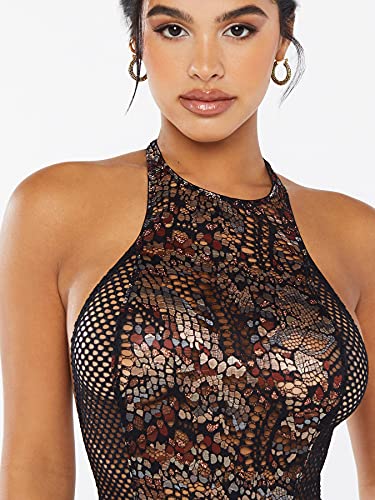 Savage X Fenty, Women's, Cold-Hearted Snake Lace Slip with Garter, Venomous Vixen Snake Lace, L