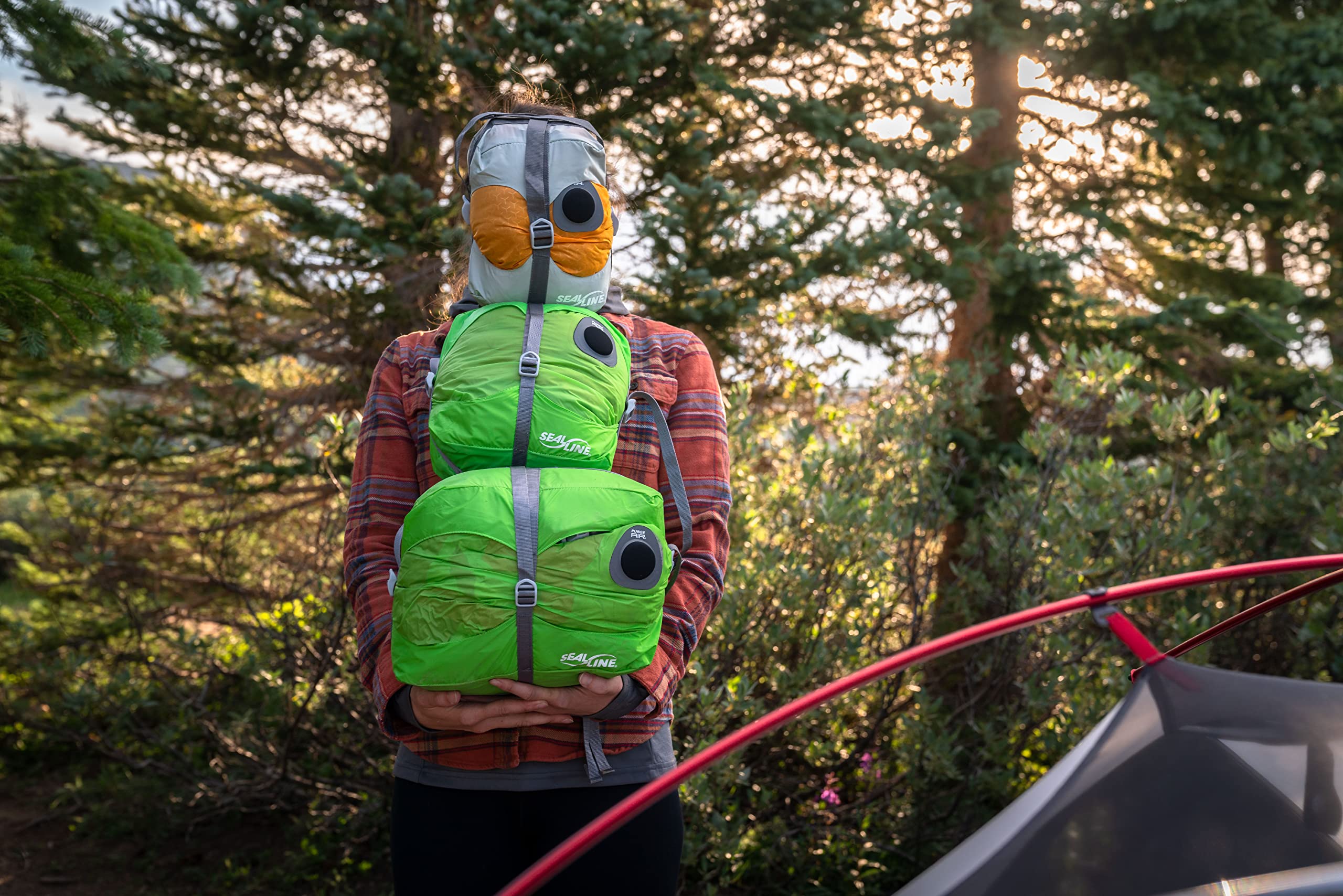 SealLine BlockerLite Compression Dry Sack Waterproof Stuff Sack, 5-Liter,Green