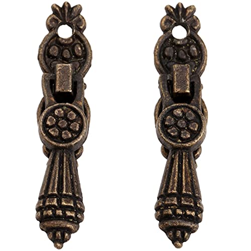 UNCRON Cabinet Handles,Drawer Handles,Dresser knobs,Hanging Pulls 2Pc Antique Furniture Handle Drawer Pull Cabinet Drawer Handle and Knob Kitchen Door Handle Furniture Knobs Wood Box Pull Handle