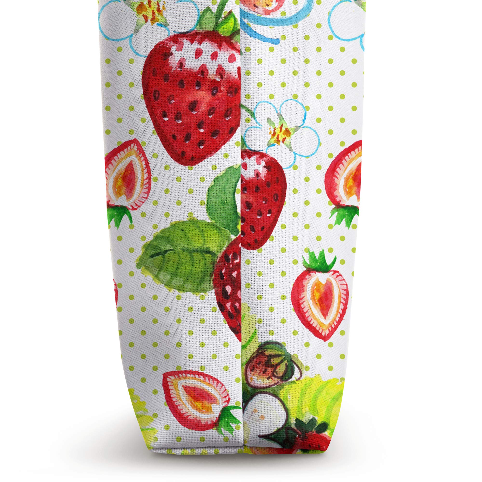 Retro Strawberries Pattern Berry Pocket | Vintage Strawberry Tote Bag