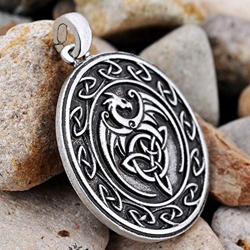 QIANJI Celtic Dragon Capricornus constellation Pendant Necklace Celtic Knot Wolf Necklace