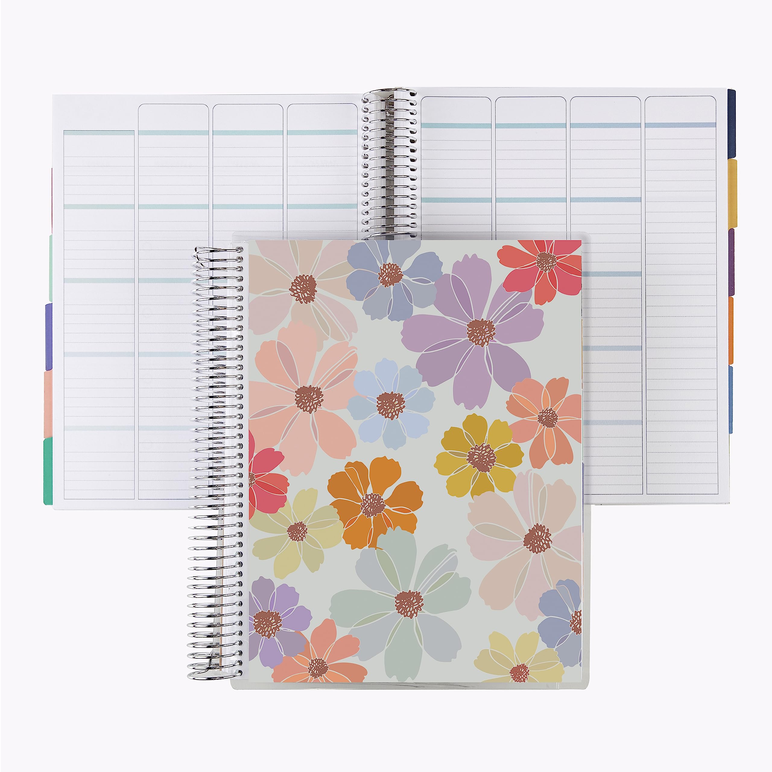 Undated Homeschool Planner 8.5" x 11" Platinum Spiral 12-Month. Layers Colorful Classic Cover by Erin Condren