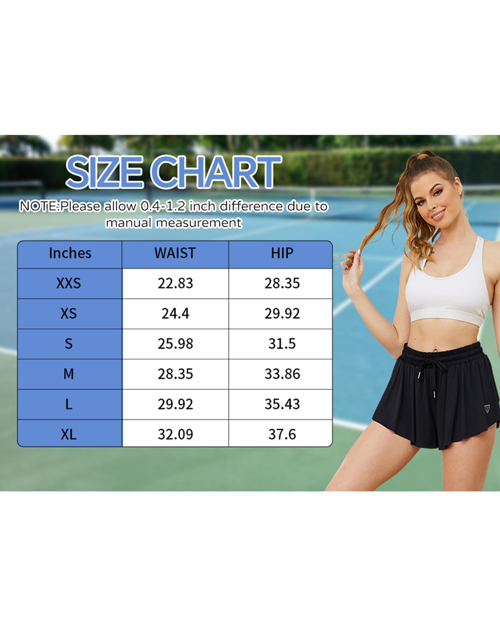 Wsirmet Flowy Shorts for Women Butterfly Shorts 2 in 1 Athletic Workout Gym Biker Running Shorts with Pockets Black S