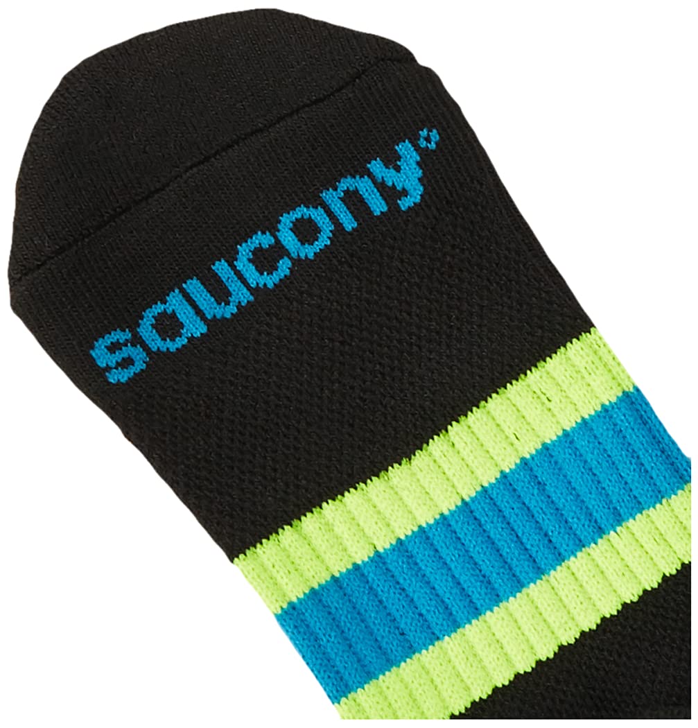 Saucony Women's 6 Pairs Performance No Show Socks, Black Assorted, Shoe Size: 5-10