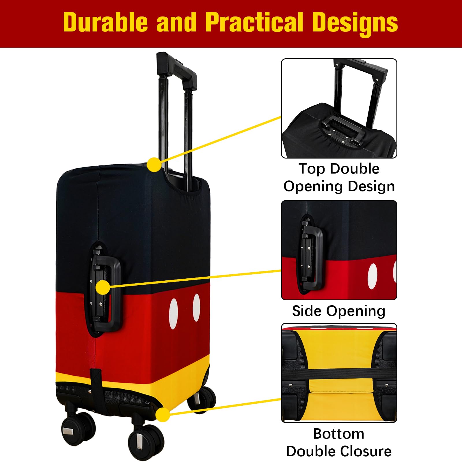 Sehxbqo Luggage Cover Protector Travel Suitcase Covers Protective Skin for Carry On Baggage Fit 18-20 Inch Luggage