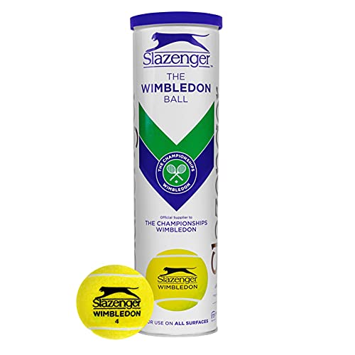 Slazenger Wimbledon 4 tennis balls, yellow, one size