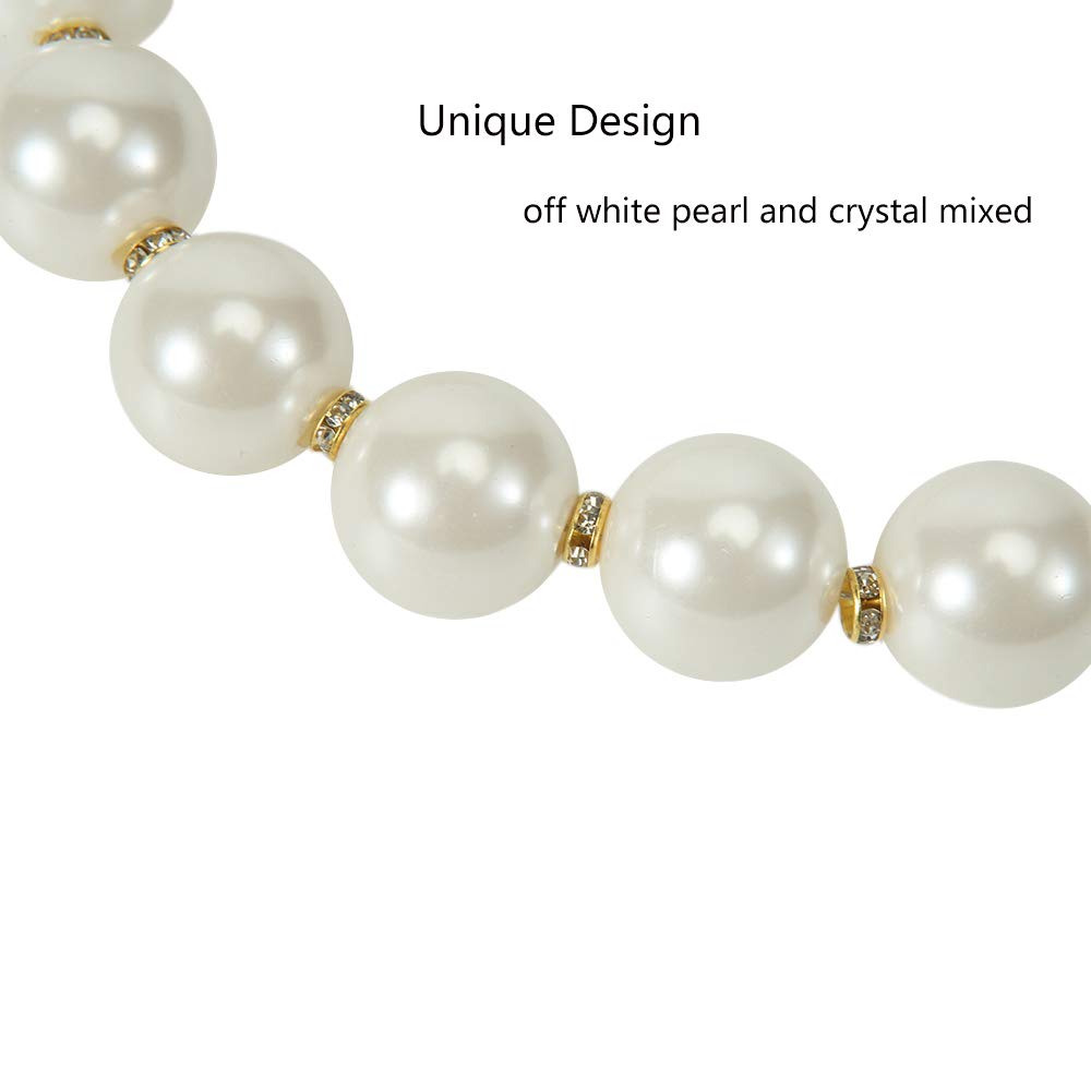 Xiazw Elegant Bead Pearl Handle Strap Chain Charms Accessory for Women Handbag,Purse,Clutch (Gold)
