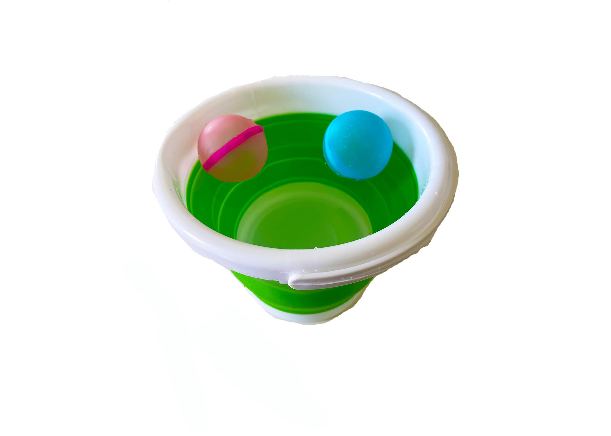 Resealable Water Balloons w/Durable Magnetic Seal/Reusable Water Bomb Splash Balls[Bundle 3 Items] 6 Pack Color Variation),Collapsable Water Bucket For Easy Travel/Water Access (Green), W/Mesh Bag