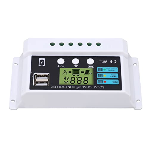 Solar Controller, 12V 24V Self Adaption Overload Protection Solar Regulator Industrial Chip for Industrial (20A)
