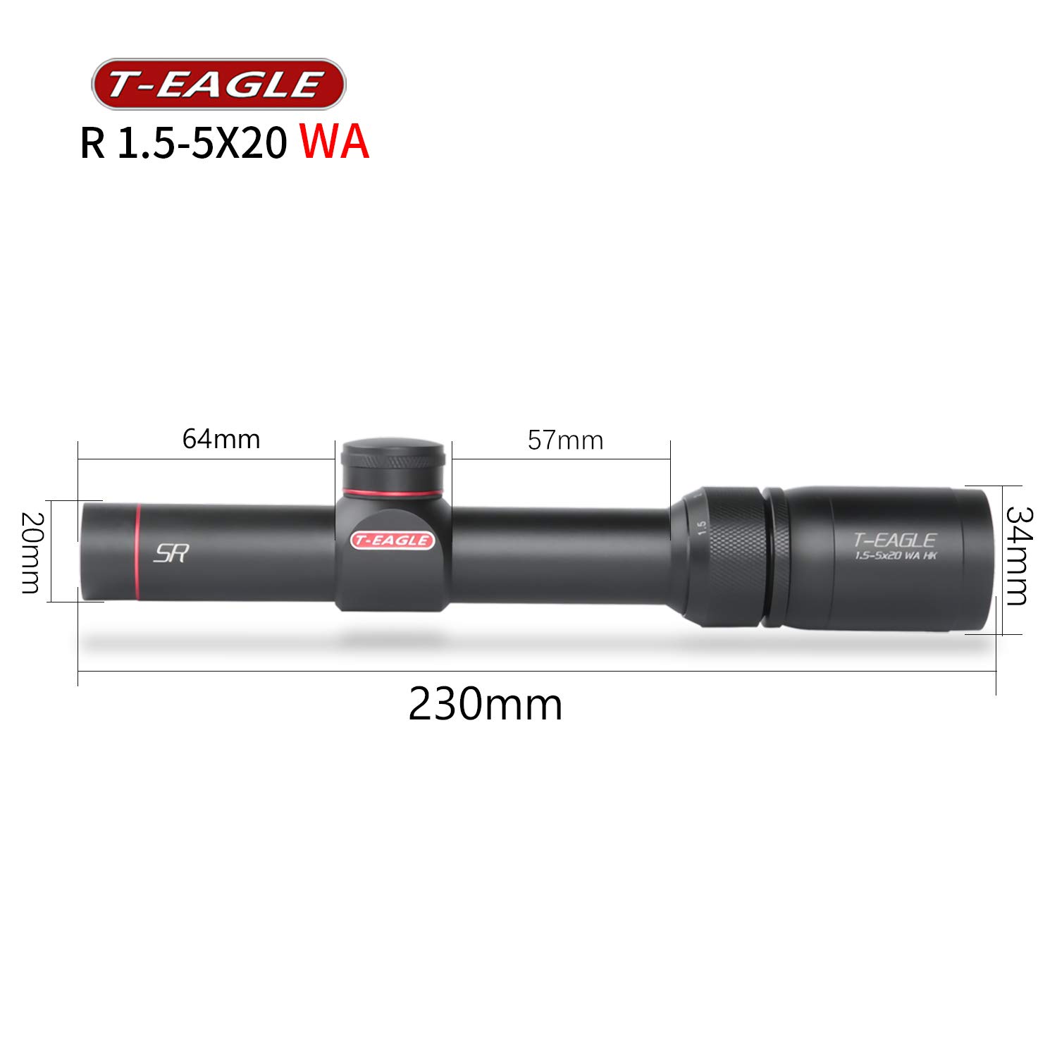T-EAGLE SR 1.5-5x20 Second Focal Plane SFP Rifle Scope Hunting Riflescopes