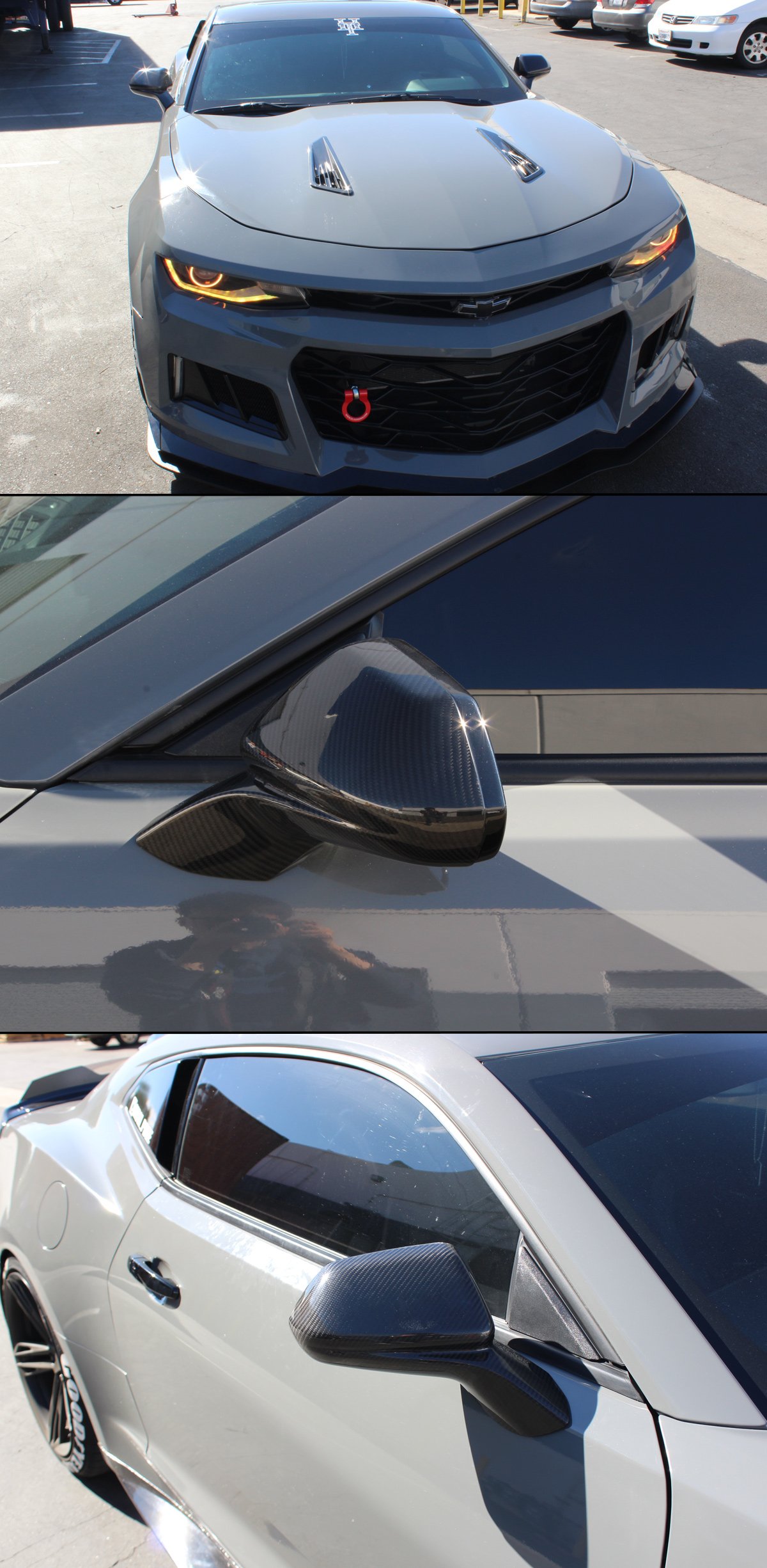 Real Carbon Fiber Add-on Side View Mirror Cover Compatible with 2016-2021 Chevy Camaro LT SS RS ZL1