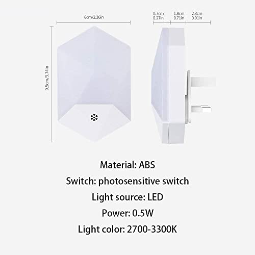 SEIBES Nightlight,Light Sensing Night Light, Turn on When Dark, 2700-3300K, 0.5W, Suitable for Infants, Children, Children's Room, Corridor (Pack of 3)