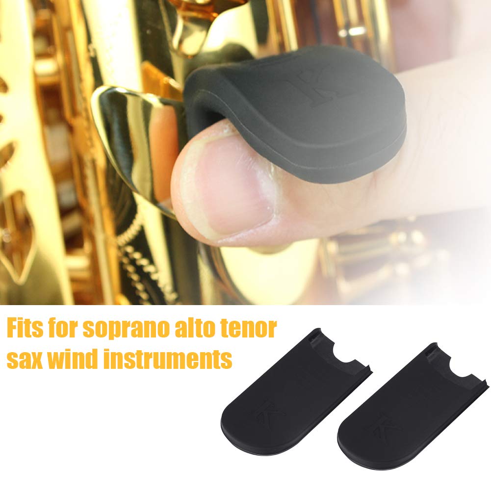 Saxophone Thumb Rest, 2Pcs Comfortable Rubber Finger Rest Cushion Pads for Soprano Alto Tenor Sax sax thumb rest cushion