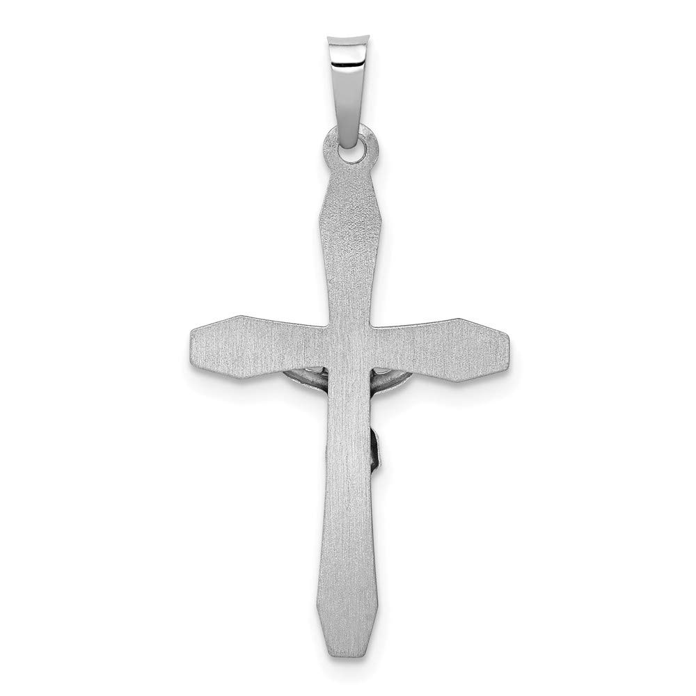 Sonia Jewels 14k White Gold INRI Cross Pendant Crucifix Charm - 32mm x 17mm