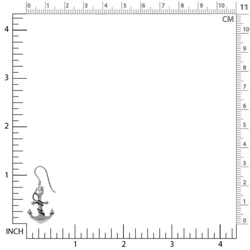 Silvershake 925 Sterling Silver Anchor Dangle Hook Earrings