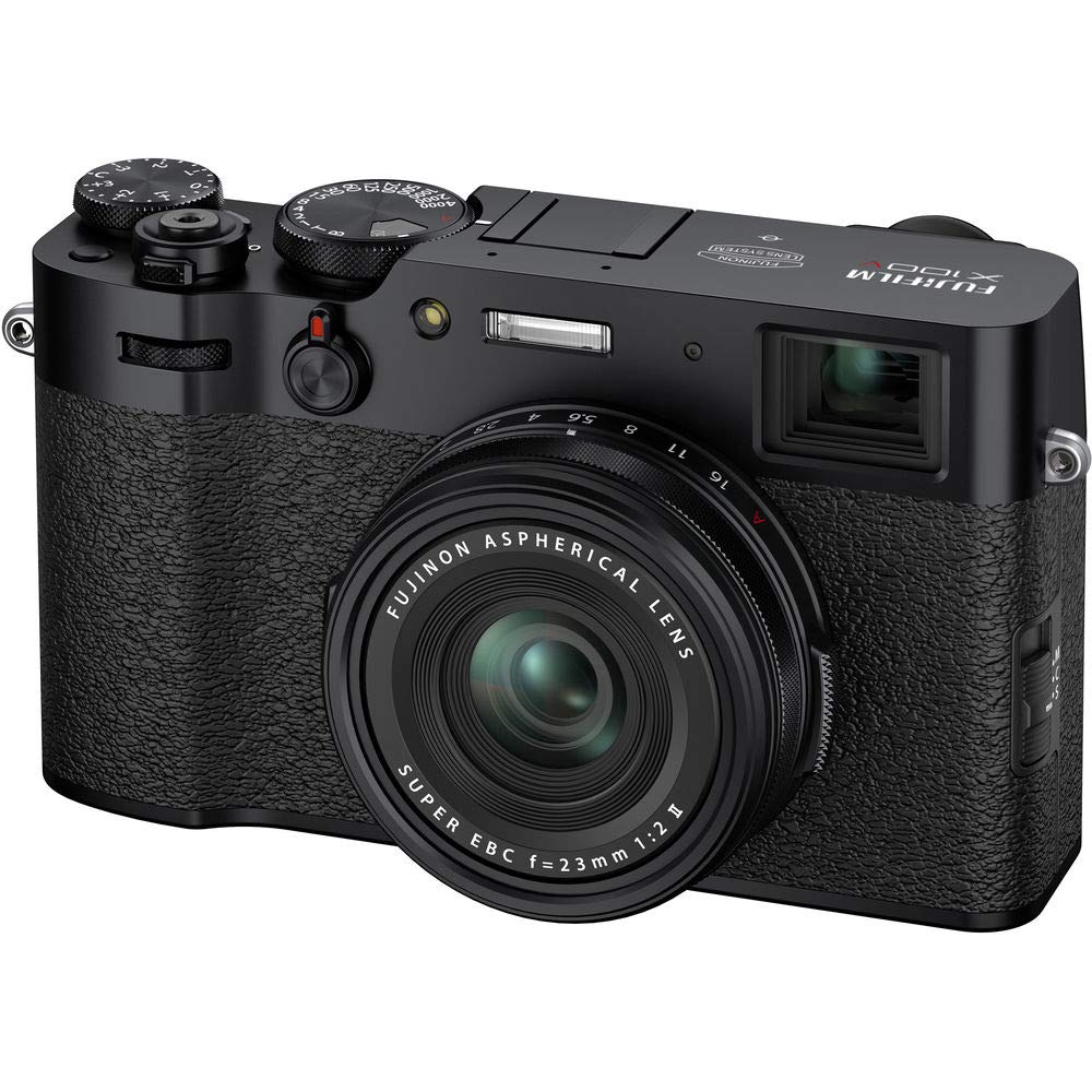 RUNYAO Fujifilm X100V Digital Camera Bundle Includes: SanDisk 64GB Extreme SDXC Memory Card +Spare Battery + More (6 Items) (Black)