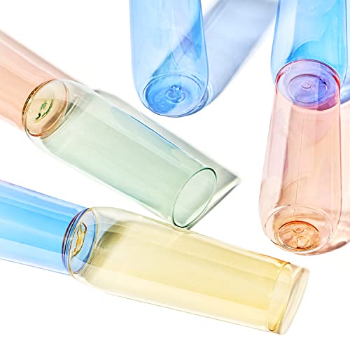 TOSSWARE POP 9oz Flute - Color Series SET OF 12, Premium Quality, Recyclable, Unbreakable & Crystal Clear Plastic Champagne Glasses