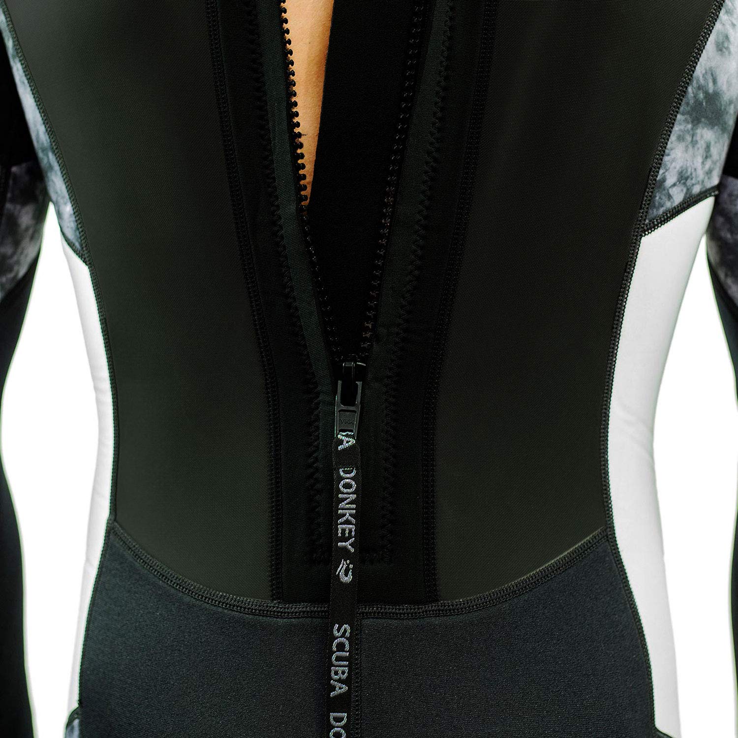 Wetsuits for Men by Aqua Polo | Fullbody 3/2 Neoprene Wetsuit with Shark Skin Chest Panel | Super Stretch Neck Cuffs Ankles (Black/Grey, XL Tall)