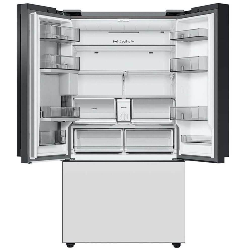 SAMSUNG RF24BB660012 24 Cu. Ft. Bespoke White Glass 3-Door French Door Counter Depth Refrigerator