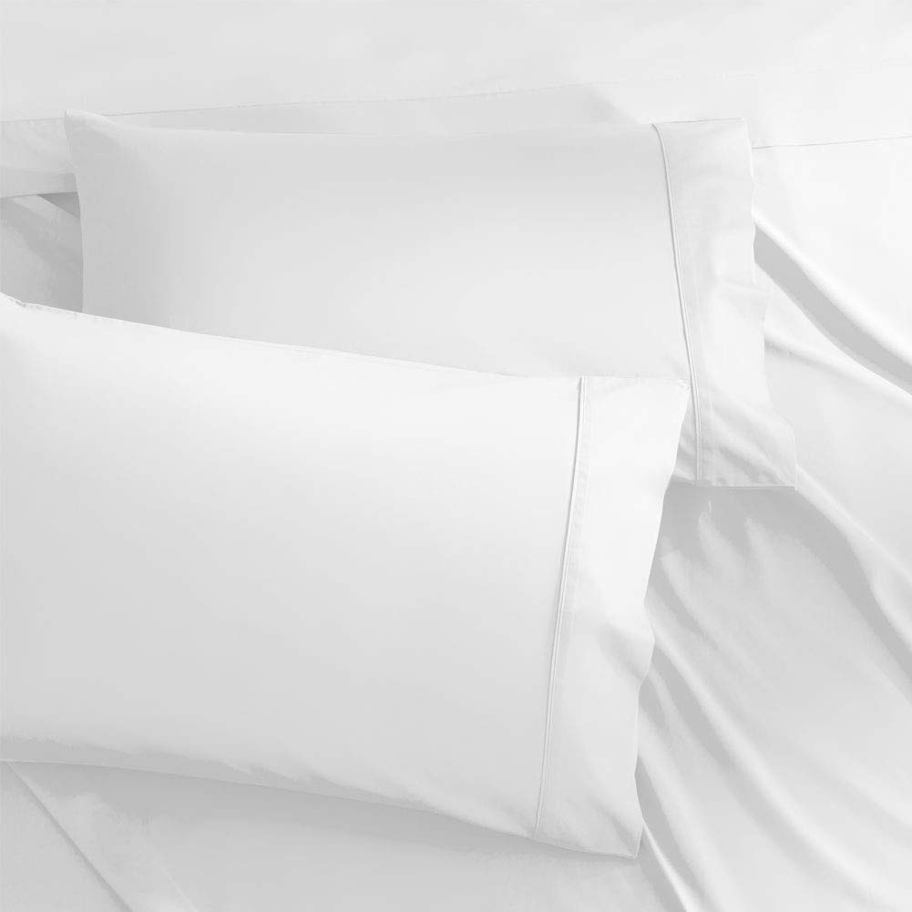 SONORO KATE 100% Pure Egyptian Cotton Sheets Sets,Cooling Bed Sheets 600 Thread Count Long Staple Cotton,Sateen Weave for Soft and Silky Feel, Fits Mattress 16'' Deep Pocket (White, Queen)