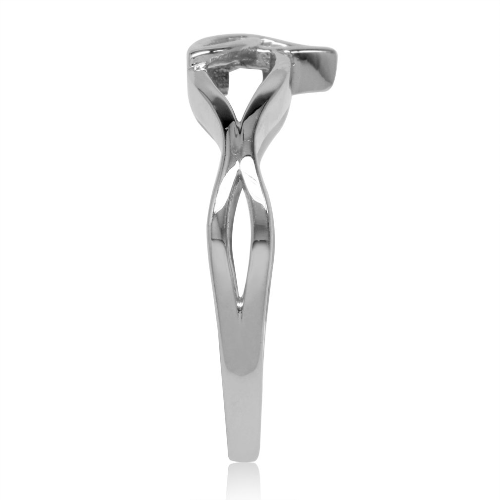 Silvershake White Gold Plated 925 Sterling Silver Triquetra Celtic Knot Ring Size 8