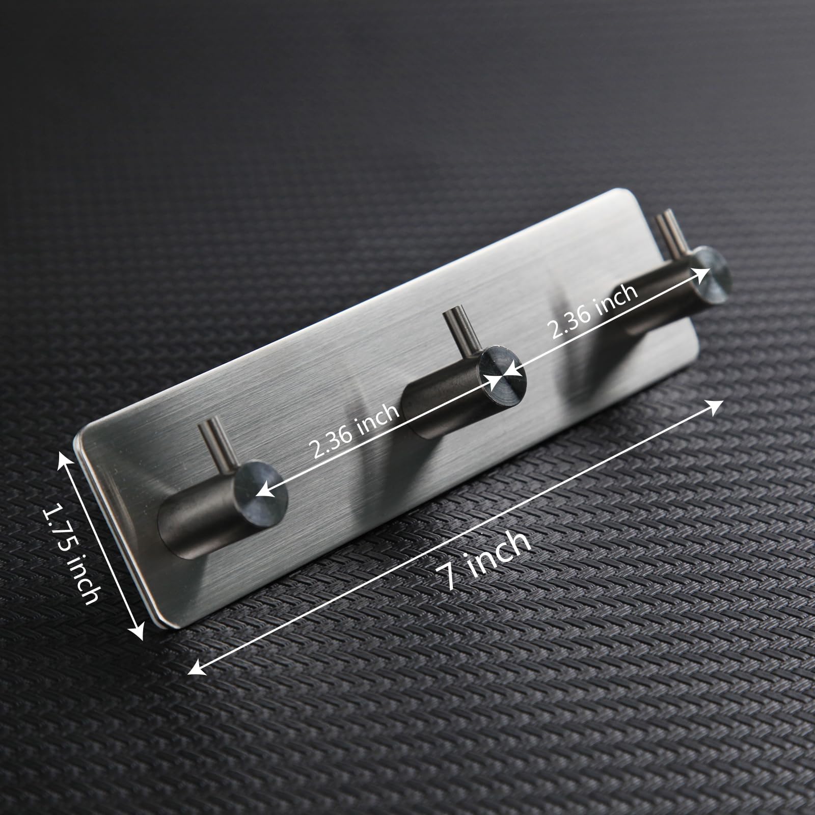 Self Adhesive Towel Hooks for Bathrooms Brushed Nickel Stick on Wall Hooks Bath Adhesive Towel Hanger Peel and Stick Matte Black Shower Hooks for Wall Adhesive Coat hook for Wall Mount 3 hooks