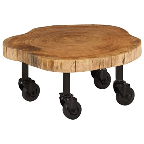 QJBSAVVA Coffee Table 23.6"x21.7"x9.8" Solid Acacia Wood,Entrance Table Tray Tables Center Table Low Table Suitable for Meeting Rooms, Reception Rooms, Offices