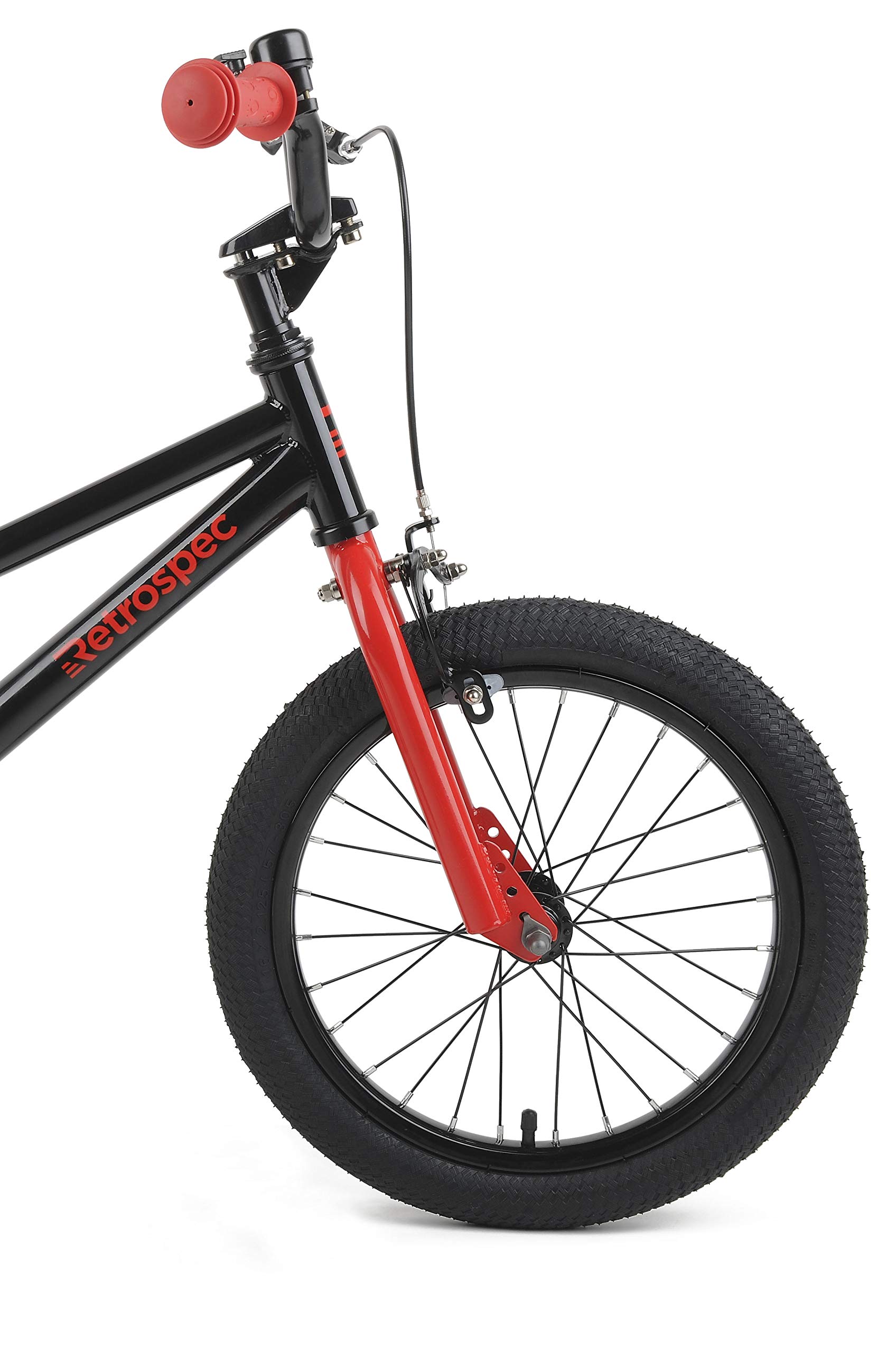 Retrospec Koda Kids Bike with Training Wheels, 16" 3-7yrs, Black & Red